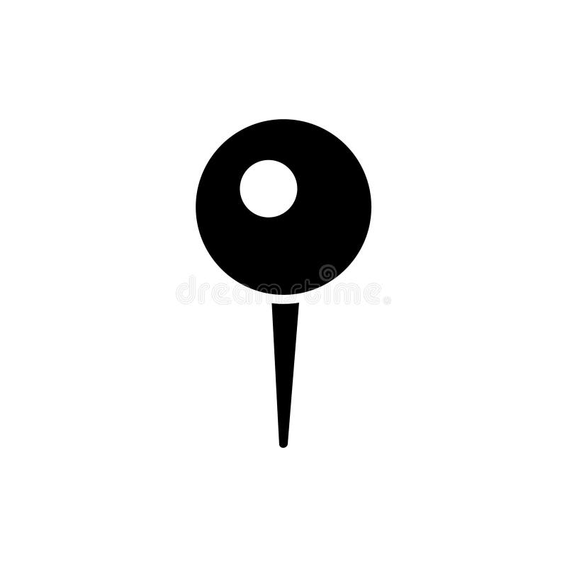 Simple Black Map Pin Icon Representing Location or Position on a Map ...
