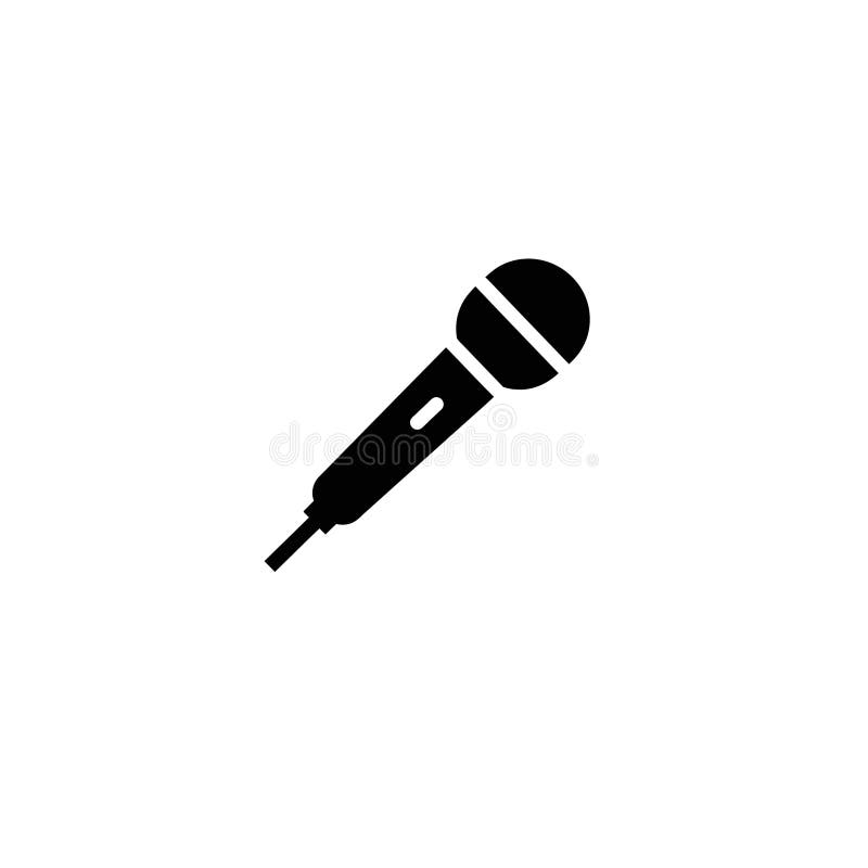 Simple Black Microphone Icon Design Element. Stock Illustration ...