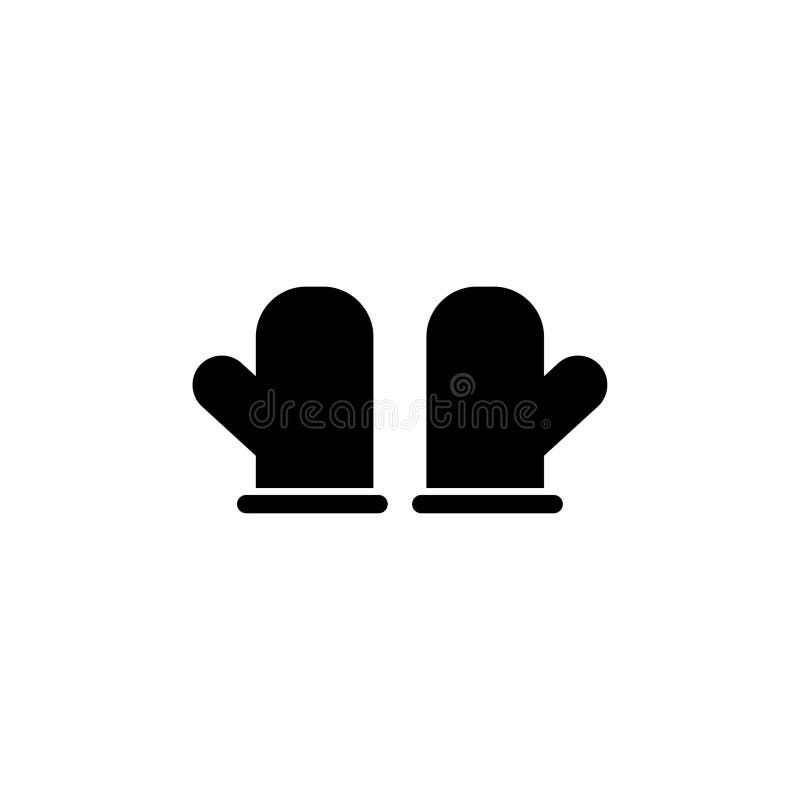Simple Black Mittens Icon in a Clean, Minimalist Design Stock Vector ...