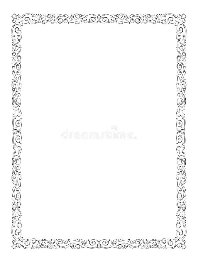 Simple Black Ornamental Decorative Frame Stock Vector - Illustration of ...