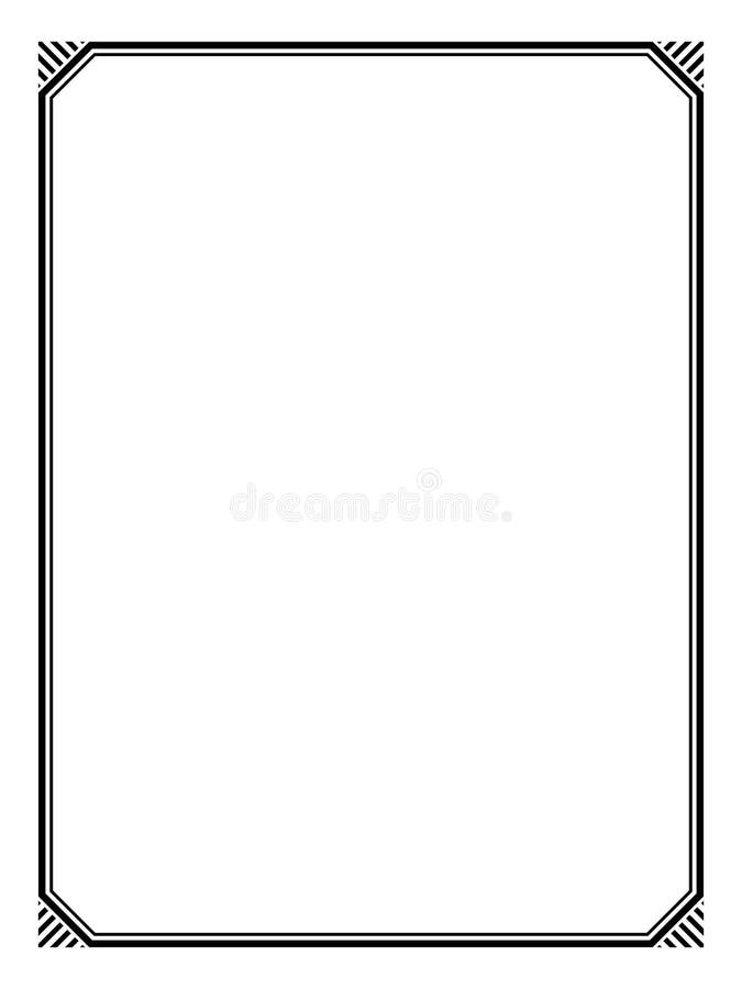 Simple Black Ornamental Decorative Frame Stock Vector - Illustration of ...
