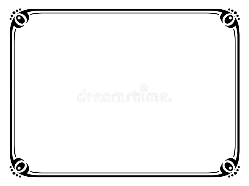 Simple Black Ornamental Decorative Frame Stock Vector - Illustration of ...
