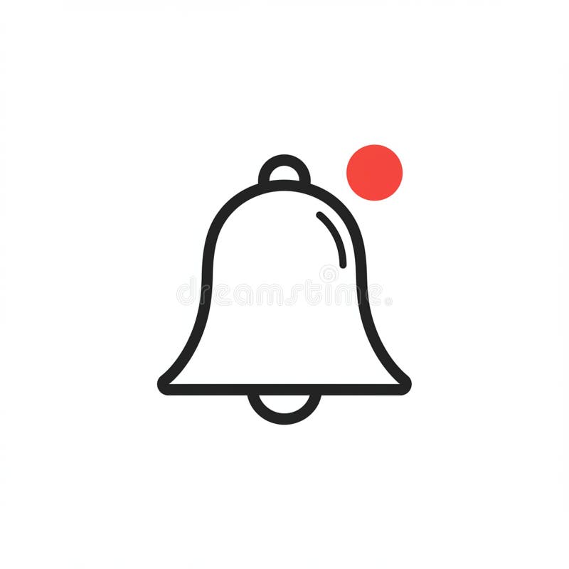 A Simple Black Outline of a Bell with a Small Loop at the Top. a Solid ...