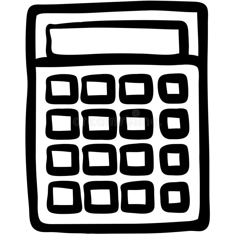 Simple Black Outline Calculator Vector for Design and Education Stock ...