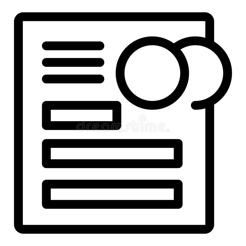 Simple Black Outline Icon Showing a Document with a Speech Bubble Stock ...