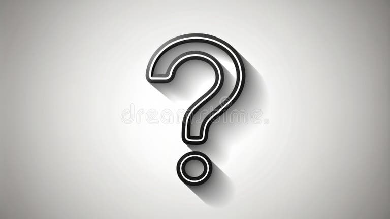 Simple Black Outline Question Mark Icon with Subtle Gradient Shadow ...