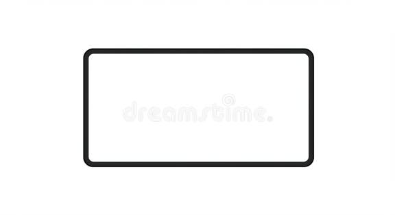 A Simple Black Outline of a Rectangle with Rounded Corners on a Plain ...