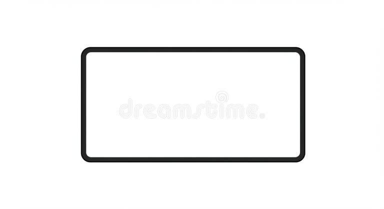 A Simple Black Outline of a Rectangle with Rounded Corners on a Plain ...