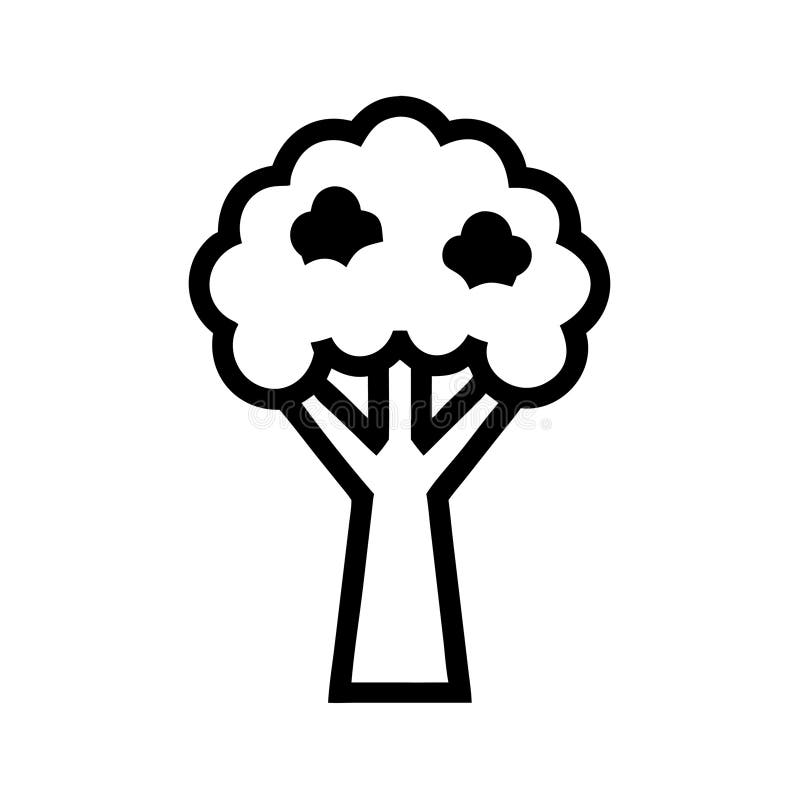 Simple Black Outline Tree Vector Art for Nature Illustrations Stock ...