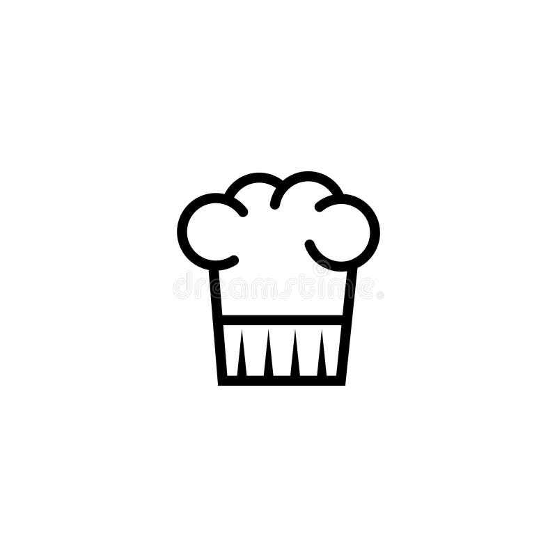 Simple Black Outline Vector Icon of a Chef S Toque or Hat. Stock ...