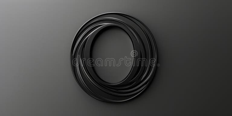 A Simple Black Oval Shape on a Neutral Gray Background Stock Illustration - Illustration of ...