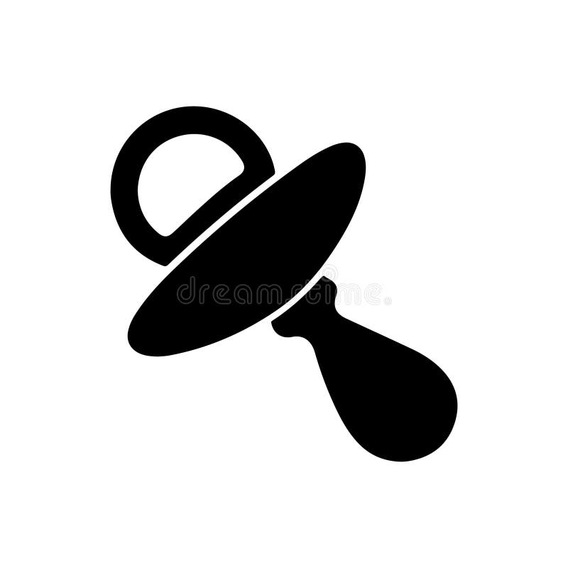 Simple Black Pacifier Icon Vector Stock Vector - Illustration of icon ...