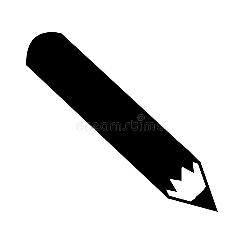 Simple Black Pencil Icon stock vector. Illustration of isolated - 358202006