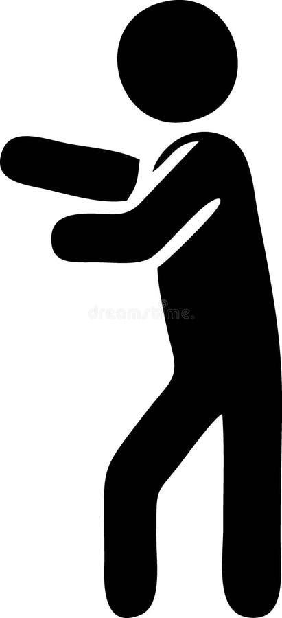 Simple Black of a Person Reaching Out Stock Illustration - Illustration ...