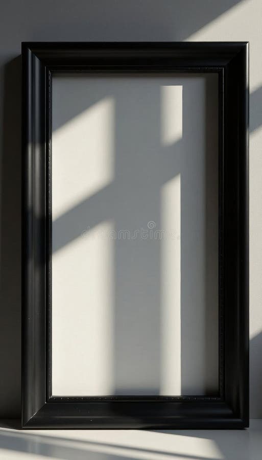 Simple Black Photo Frame with a Dramatic Shadow, Isolated, Art, Shadow ...