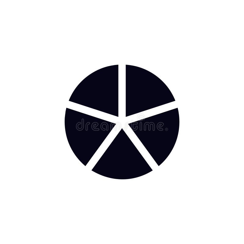 Simple Black Pie Chart Symbol with Six Equal Segments in a Circle Shape ...