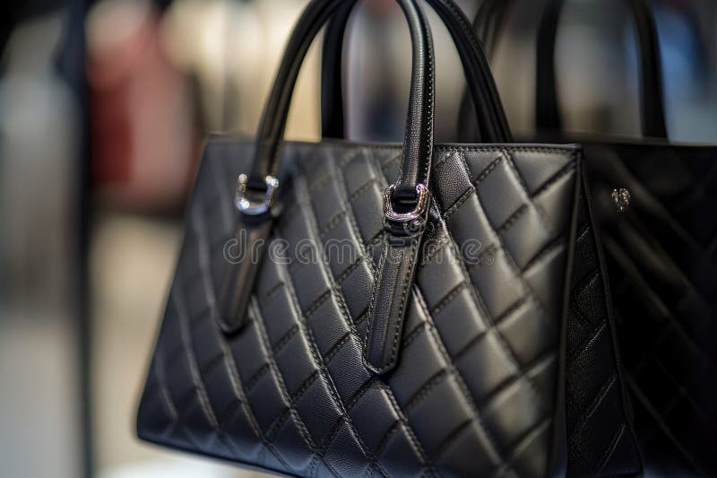 A Simple Black Purse Resting on a Table Surface Stock Photo - Image of ...