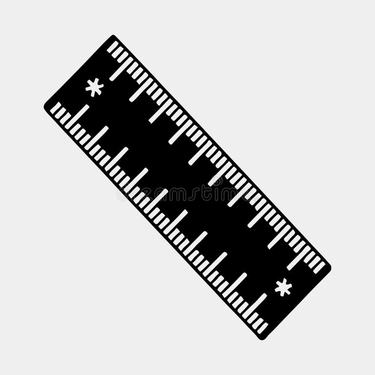 Simple Black Ruler Icon Set Stock Vector - Illustration of teaching ...