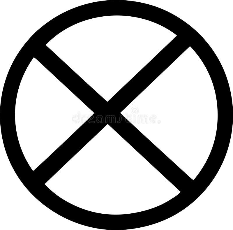 Simple Black X Shape Inside a Circle Graphic Design Element Stock ...