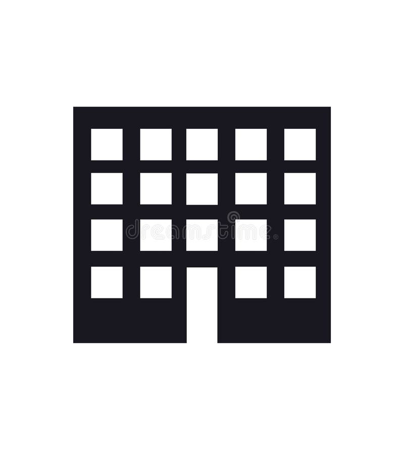 Black Building Icon on White Background Stock Vector - Illustration of ...