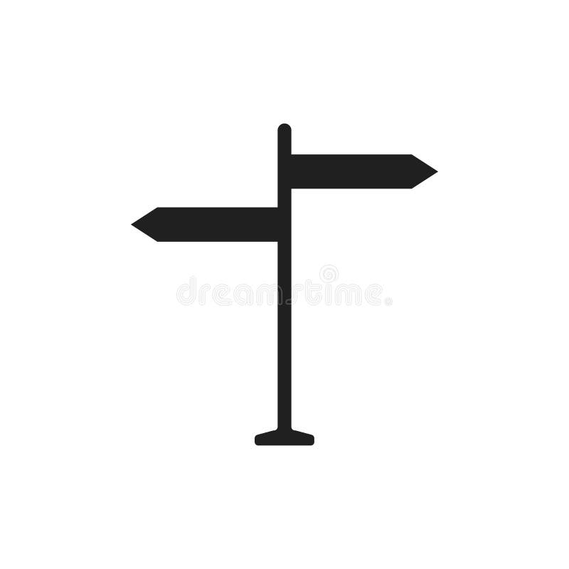 Black Signpost with Two Left and Right Arrows on Yellow Background. 3D ...