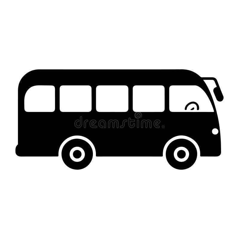 Simple Black Silhouette of a Bus Icon for Transportation Stock ...