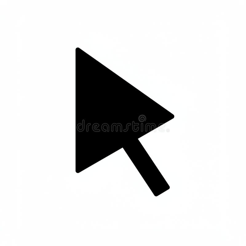 A Simple, Black Silhouette of a Computer Cursor in a Triangular Arrow ...