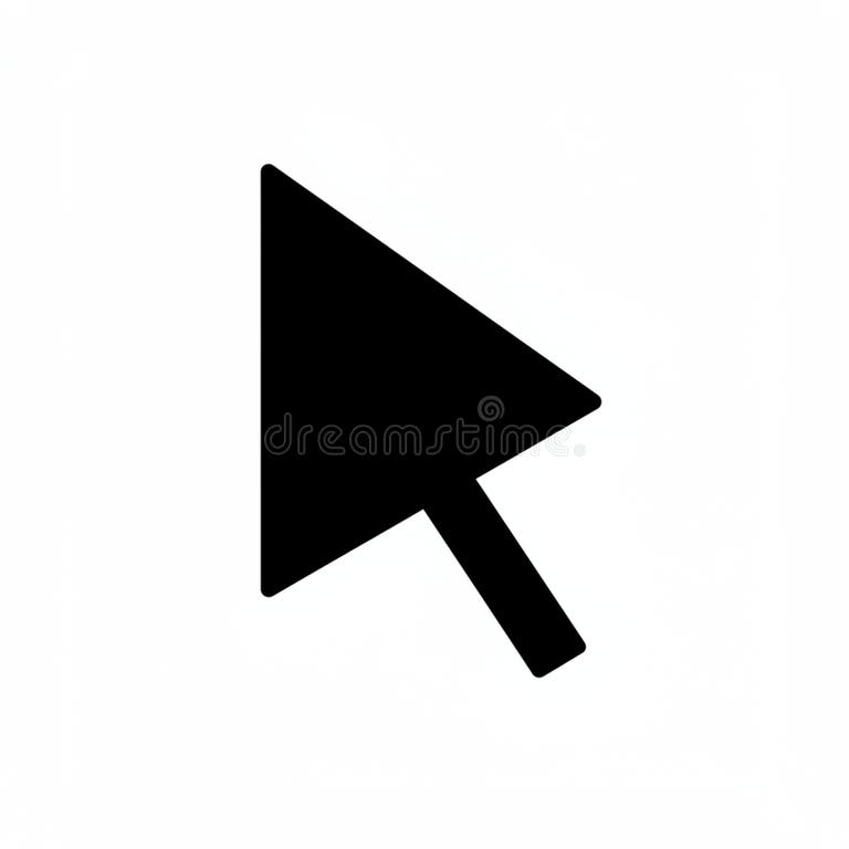 A Simple, Black Silhouette of a Computer Cursor in a Triangular Arrow ...