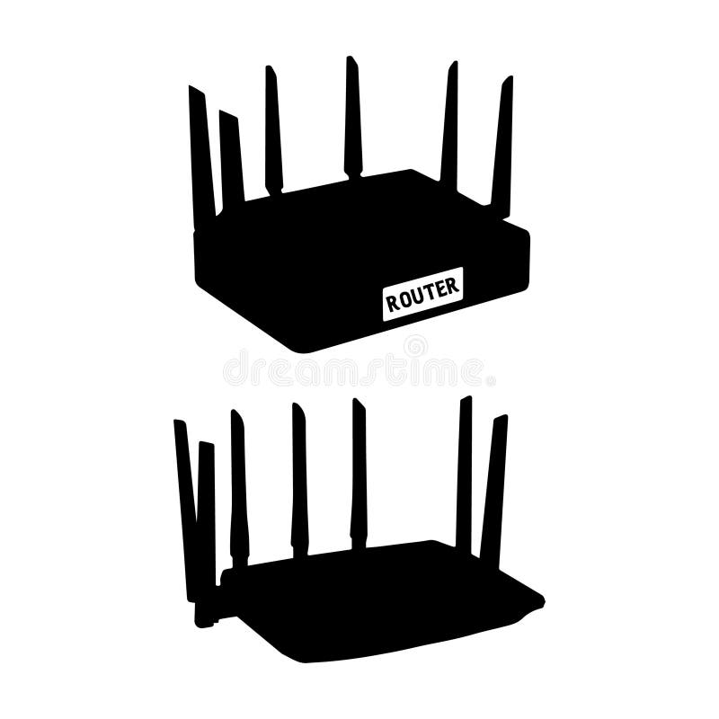 Wireless Routers Silhouettes Stock Illustrations – 3 Wireless Routers ...