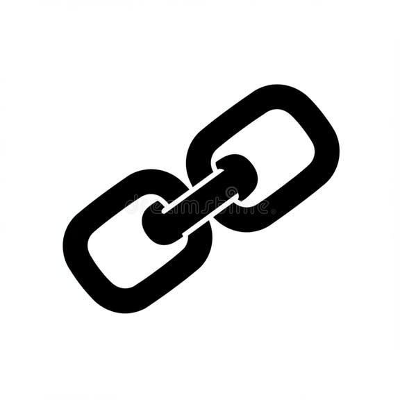 A Simple Black Silhouette of an Interlinked Chain on a White Background ...