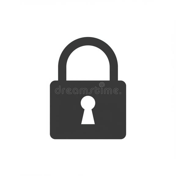 A Simple, Black Silhouette of a Padlock. the Design Features a Rounded ...