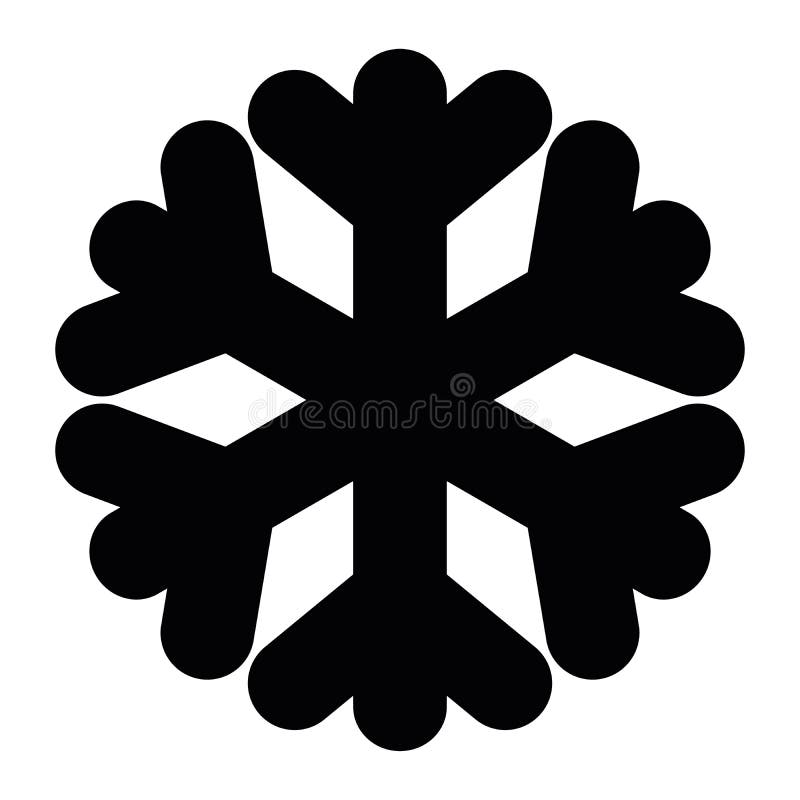 Simple Black Snowflake with Rounded Corners. Vector Icon Stock Vector ...