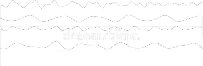 Simple Black Sound Waves Pattern on Minimalist White Background Stock ...