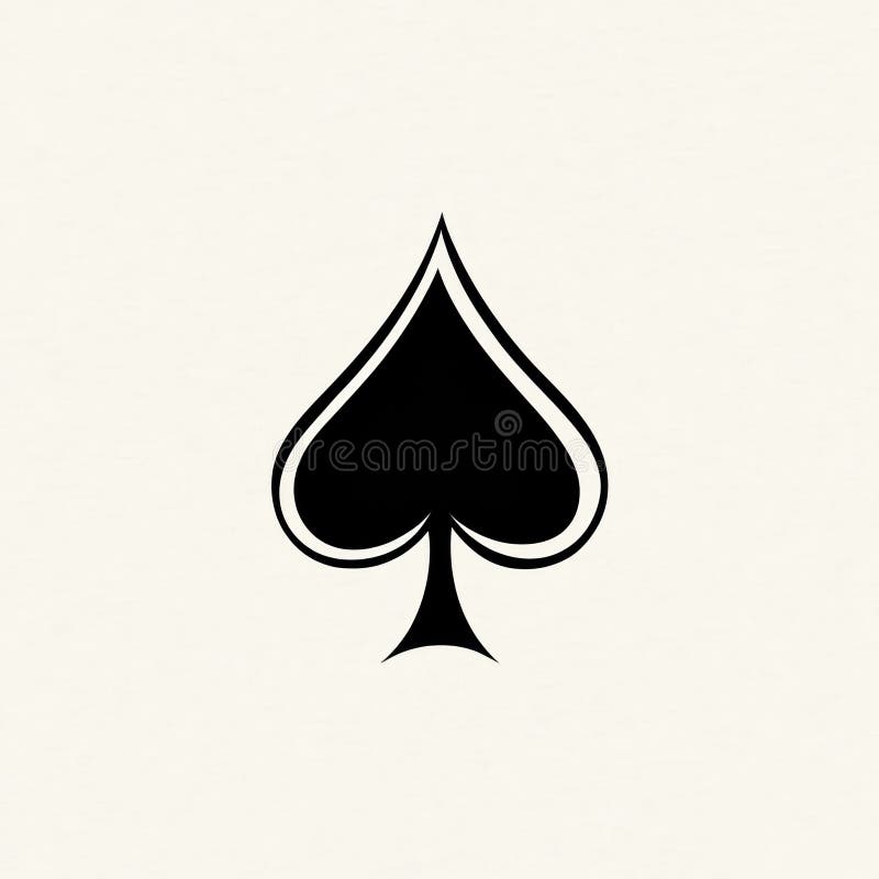 Black Spade Playing Card Symbol on a Light Background without Any ...