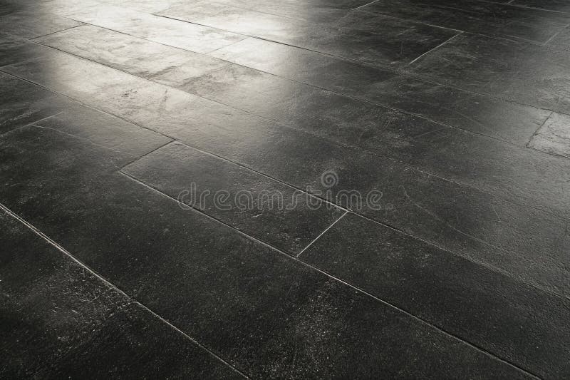 A Simple Black Tile Floor in a Room Stock Photo - Image of minimalist ...