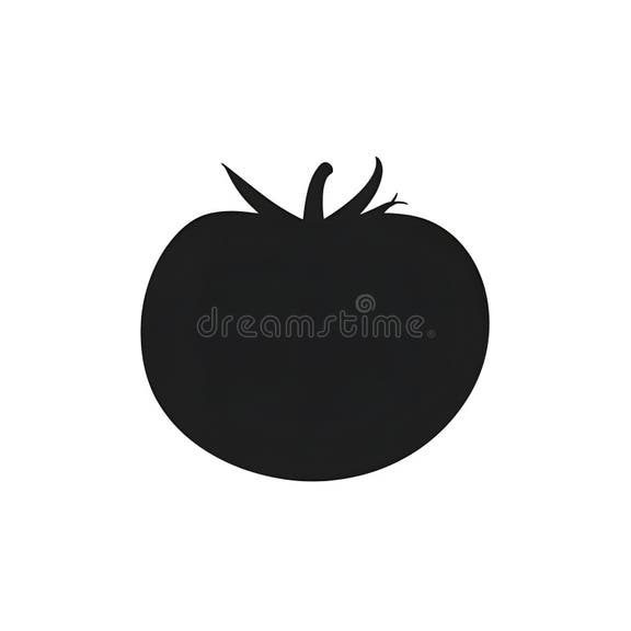 Simple Black Tomato Flat Silhouette Stock Illustration - Illustration of silhouette, element ...