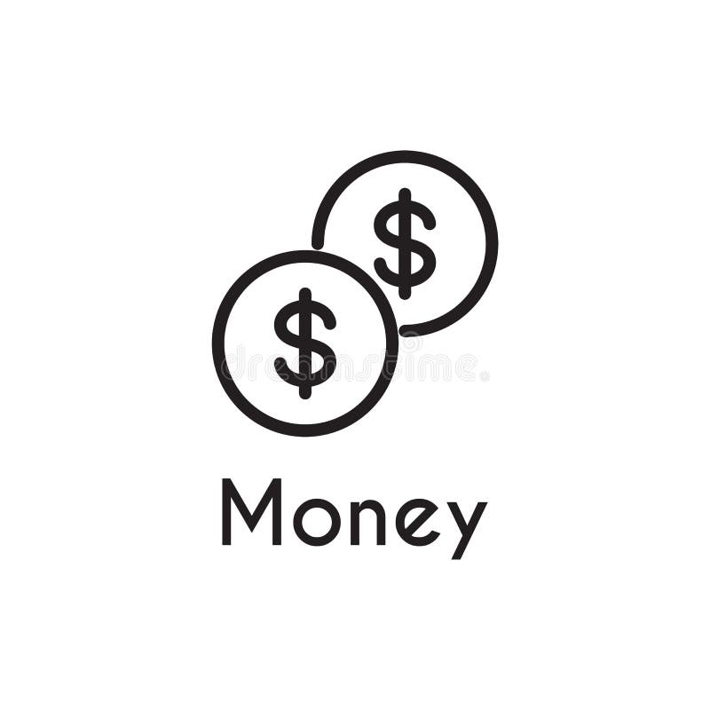Simple Black Two Coin Icon Design Stock Vector - Illustration of income ...