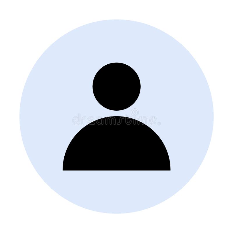 Simple Black User Icon on Light Blue Circle Background for Profile and ...