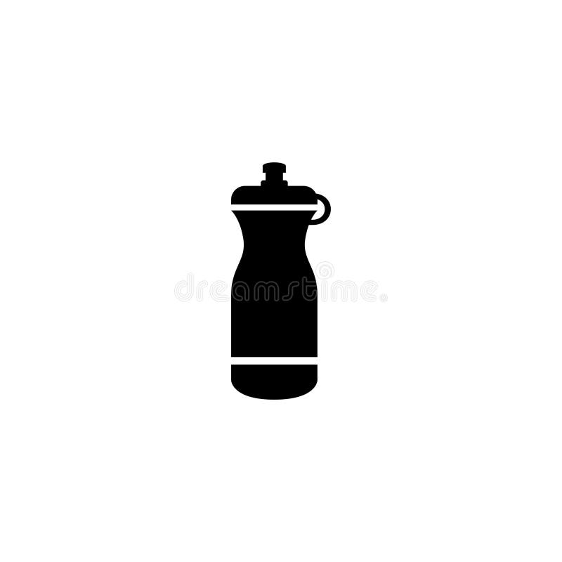 Simple Black Vector Icon of a Reusable Sports Water Bottle with Cap ...