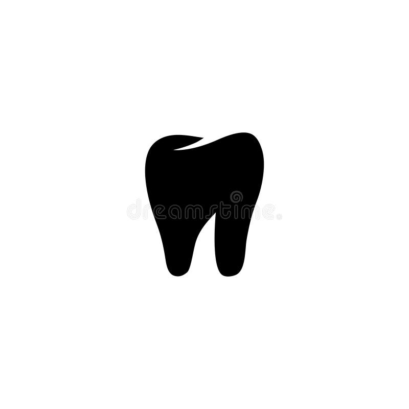 Simple Black Vector Icon of a Tooth, Representing Dental Care and Oral ...