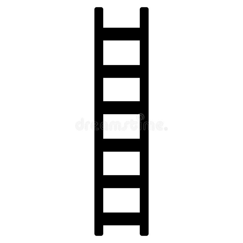 Simple, Black, Vector Ladder Silhouette. Isolated on White Stock Vector ...