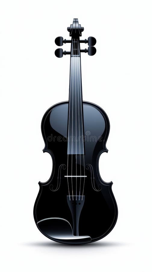 Simple Black Violin Illustration with Elegant Details and Smooth Curves ...