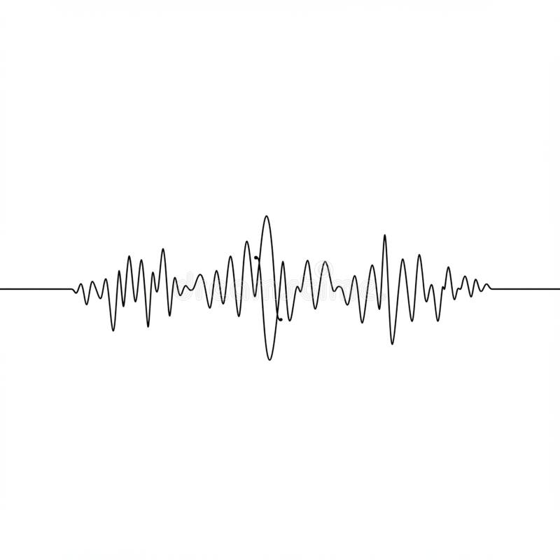 A Simple Black Waveform or Soundwave Pattern is Depicted Against a ...