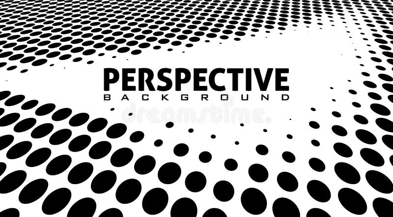 Simple Black and White Background. Perspective Dotted Pattern Stock ...