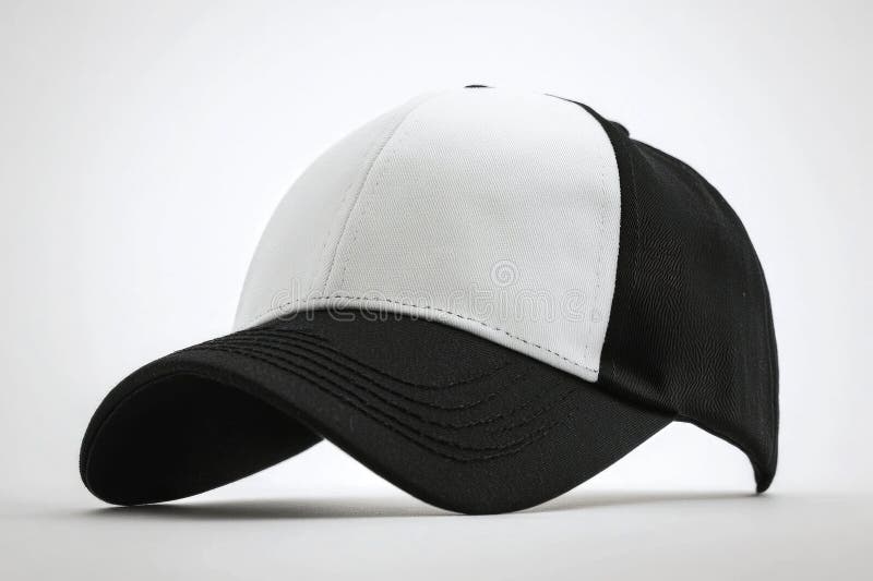 A Simple Black and White Baseball Cap on a White Background Stock Image ...