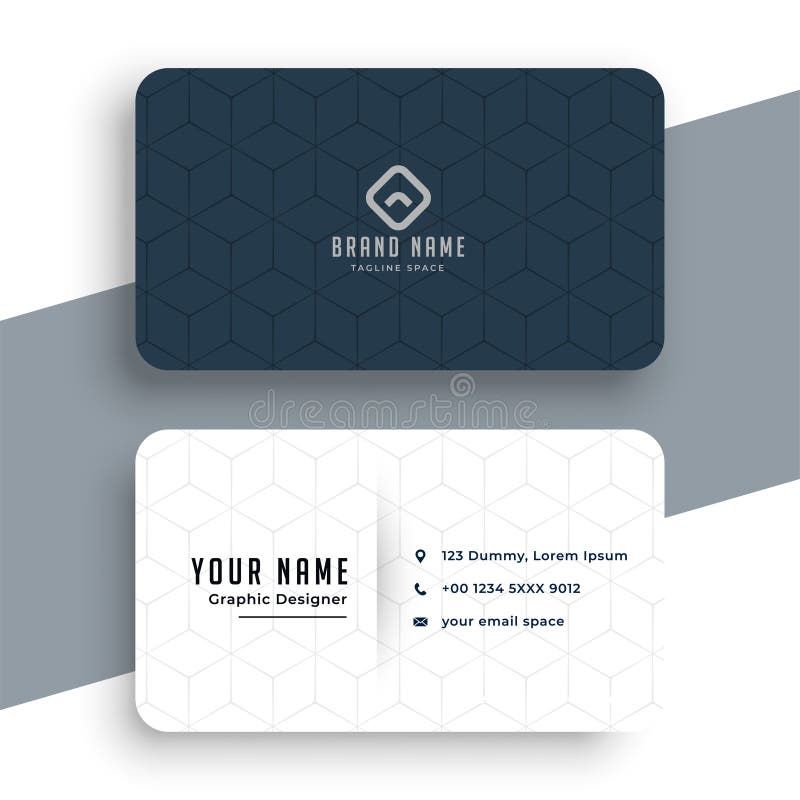Simple Black and White Business Card Design Stock Vector - Illustration ...