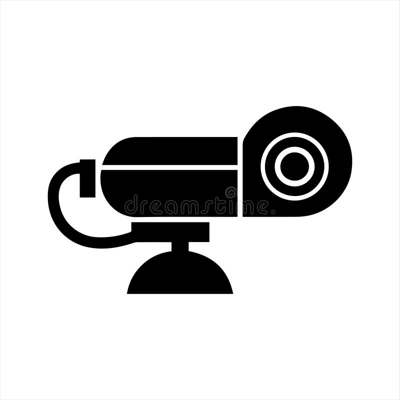 Simple Black and White CCTV Security Camera Icon Stock Vector ...