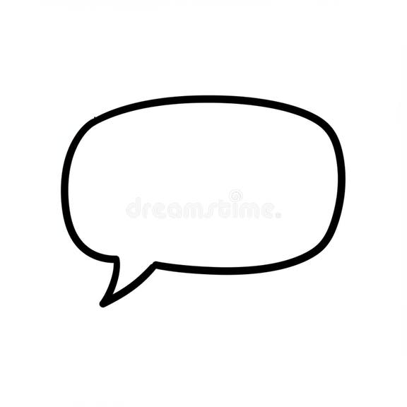 A Simple Black and White Comic-style Speech Bubble with a Thin, Solid ...
