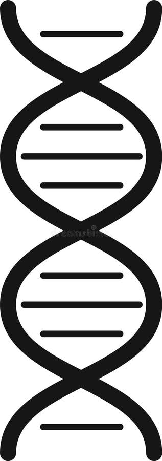 Simple Black and White Dna Helix Icon Representing Genetic Code, Genome ...