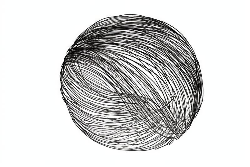 A Simple Black and White Drawing of a Ball of Yarn. Suitable for ...